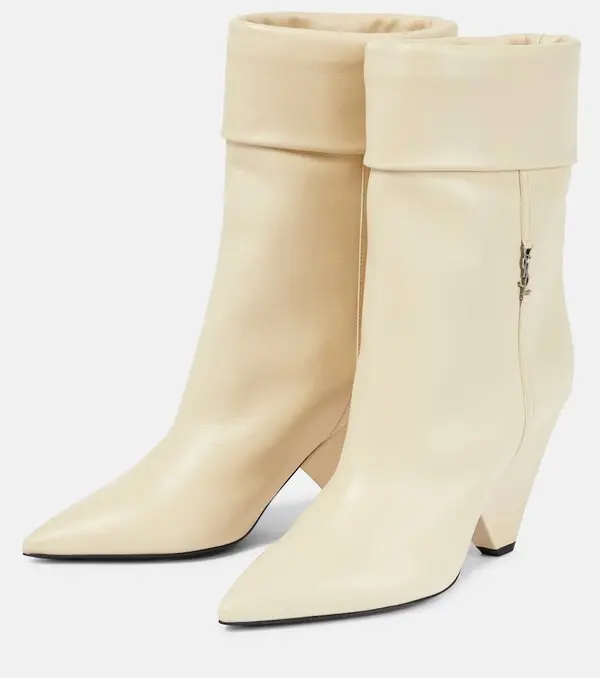 Saint Laurent Niki 85 Leather Ankle Boots