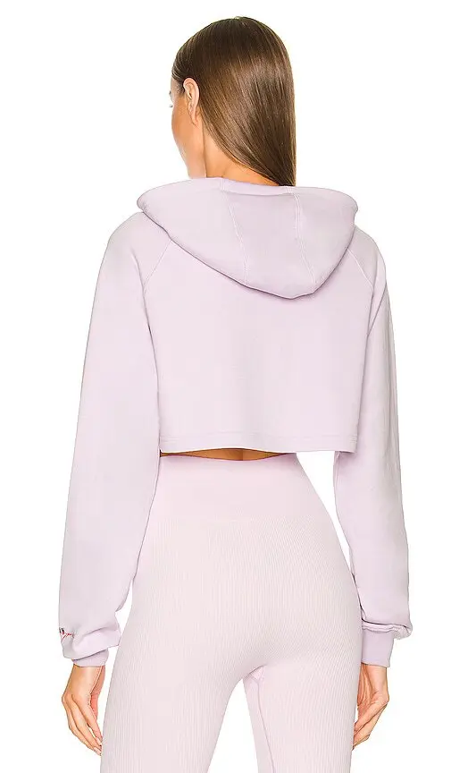 Adam Selman Cropped Hoodie In Lavender