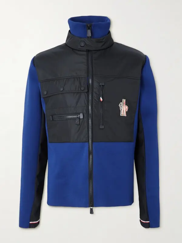 Moncler Logo-appliquéd Fleece And Tech-jersey Zip-up Jacket