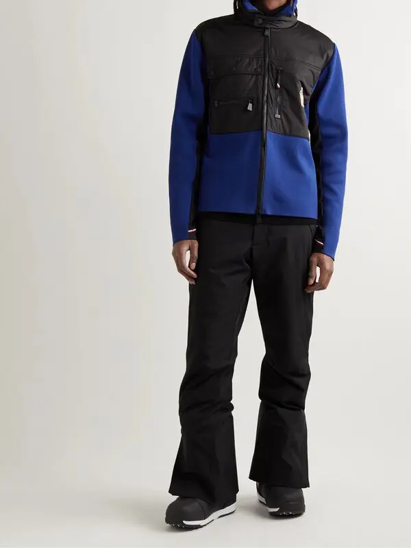 Moncler Logo-appliquéd Fleece And Tech-jersey Zip-up Jacket