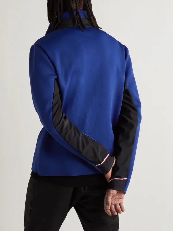 Moncler Logo-appliquéd Fleece And Tech-jersey Zip-up Jacket