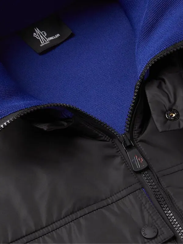 Moncler Logo-appliquéd Fleece And Tech-jersey Zip-up Jacket