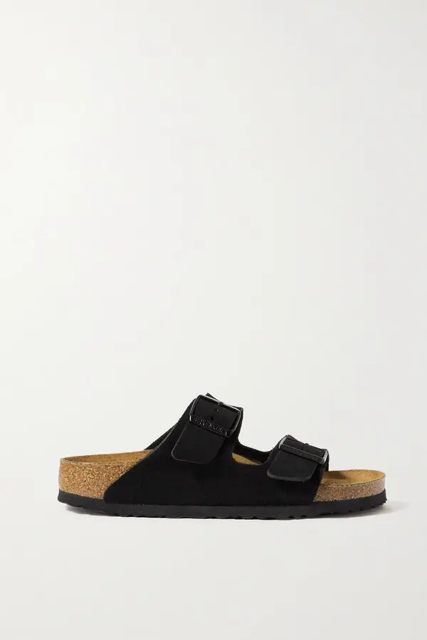 BIRKENSTOCK Arizona Suede Sandals - Black