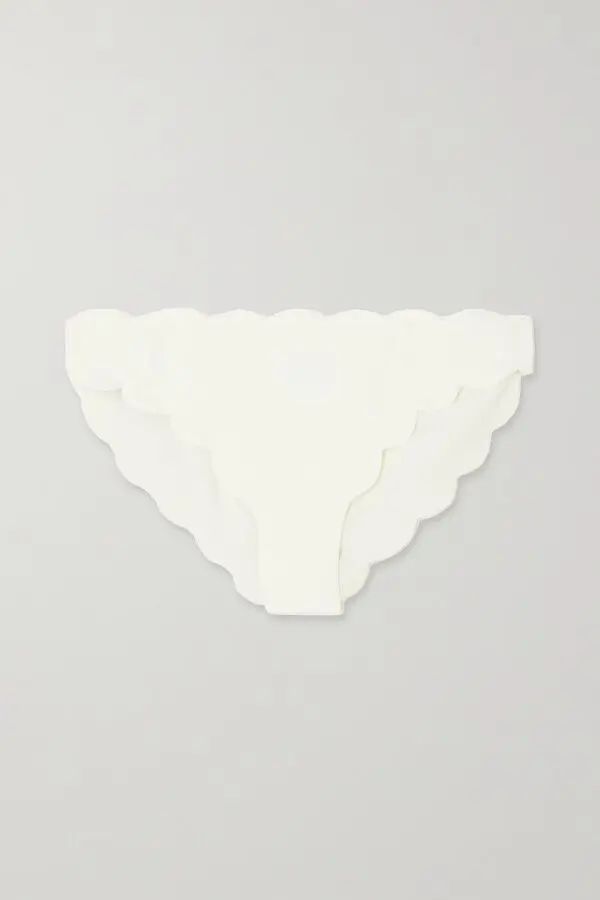 Marysia Net Sustain Antibes Scalloped Bikini Briefs - Off-white