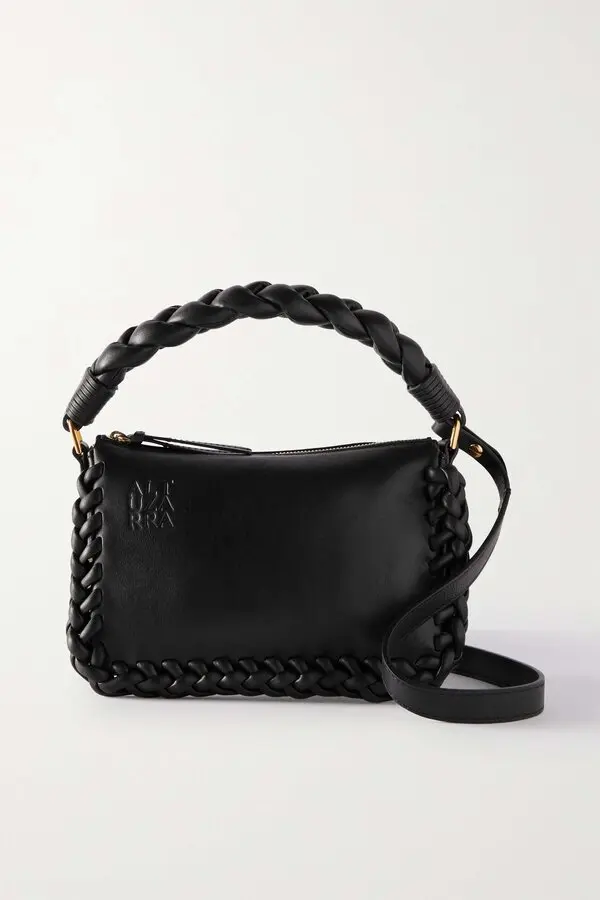 Altuzarra Black Braided Mini Leather Shoulder Bag