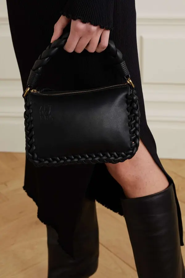 Altuzarra Black Braided Mini Leather Shoulder Bag