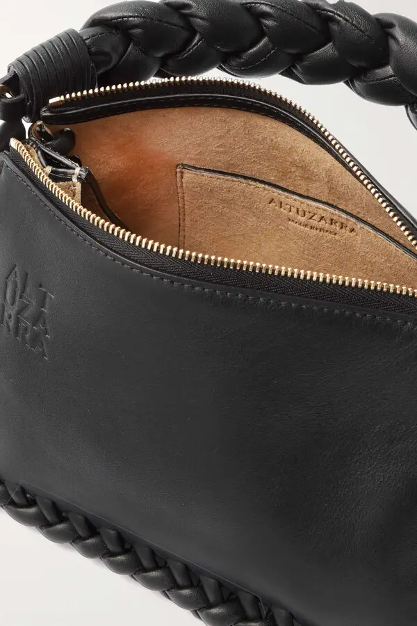 Altuzarra Black Braided Mini Leather Shoulder Bag