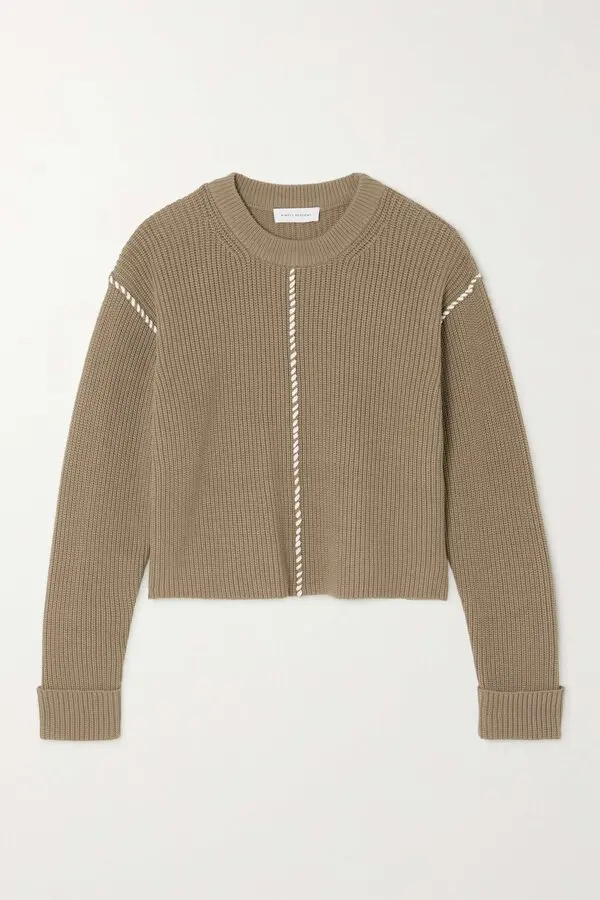 NINETY PERCENT Net Sustain Iris Organic Cotton-blend Sweater