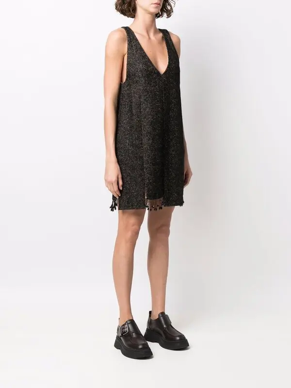 GANNI Beaded Step-hem Shift Dress
