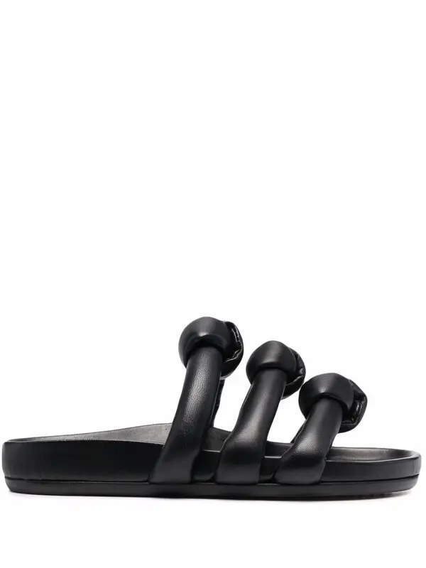 Rick Owens Granola Knot-detail Slides - Black