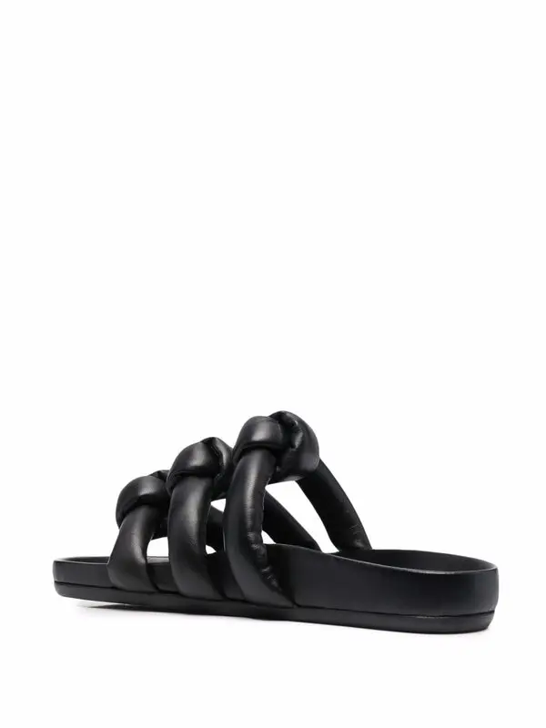 Rick Owens Granola Knot-detail Slides - Black