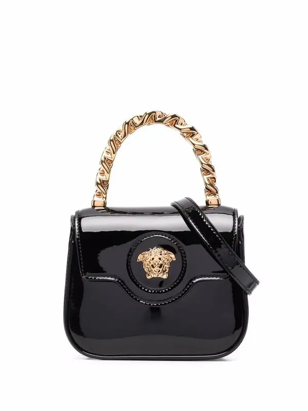 Versace La Medusa Patent Mini Bag - Black