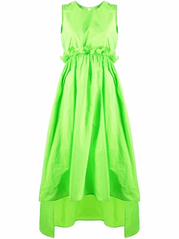 Red Valentino Ruffle-Trim High-Low Dress - Green | Editorialist