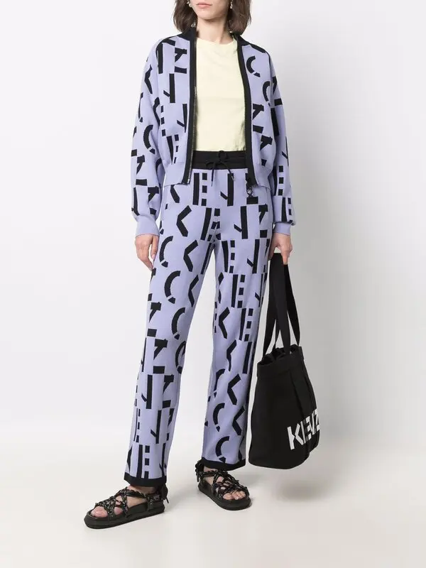 Kenzo All-over Logo Print Trousers - Purple