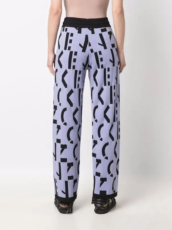 Kenzo All-over Logo Print Trousers - Purple