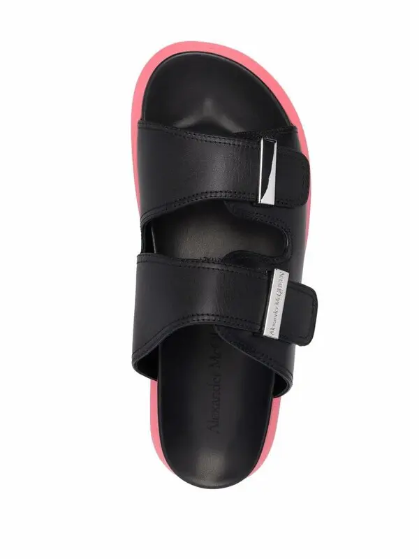 Alexander McQueen Double-strap Two-tone Sandals - Black