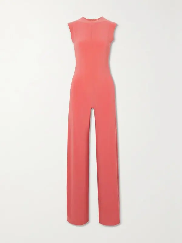 Norma Kamali Stretch-jersey Jumpsuit - Pink