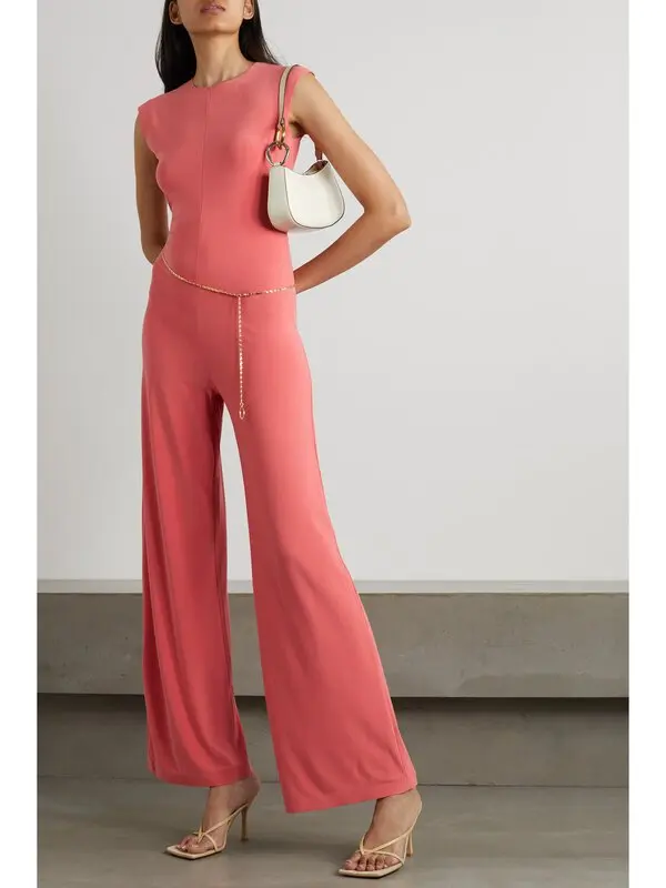 Norma Kamali Stretch-jersey Jumpsuit - Pink