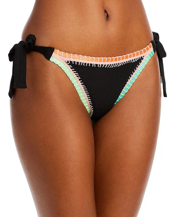 PLATINUM INSPIRED BY SOLANGE FERRARINI Crochet Trim Bikini Bottom - Black Pear