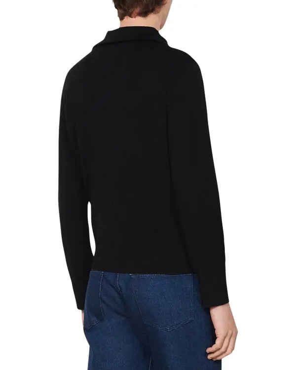 Sandro Zip-front Wool Cardigan - Black