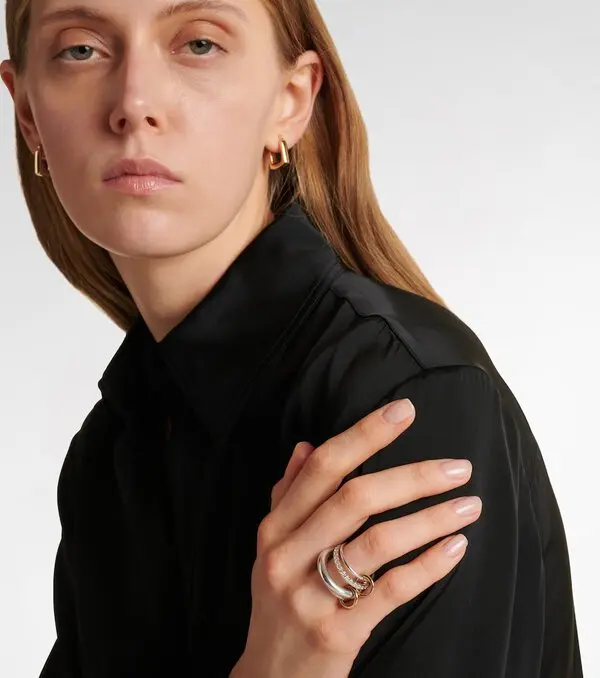 SPINELLI KILCOLLIN Luna 18kt And Sterling Silver Linked Rings With Diamonds