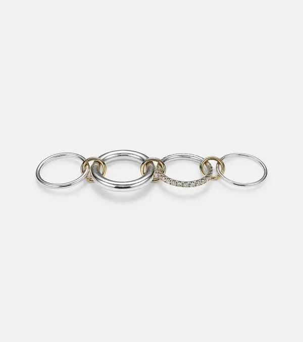 SPINELLI KILCOLLIN Luna 18kt And Sterling Silver Linked Rings With Diamonds