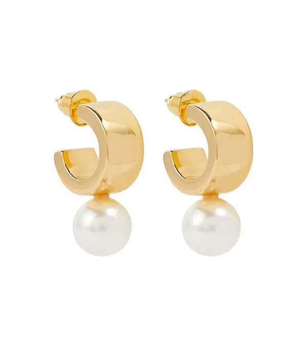 Simone Rocha Hoop Earrings With Faux Pearls