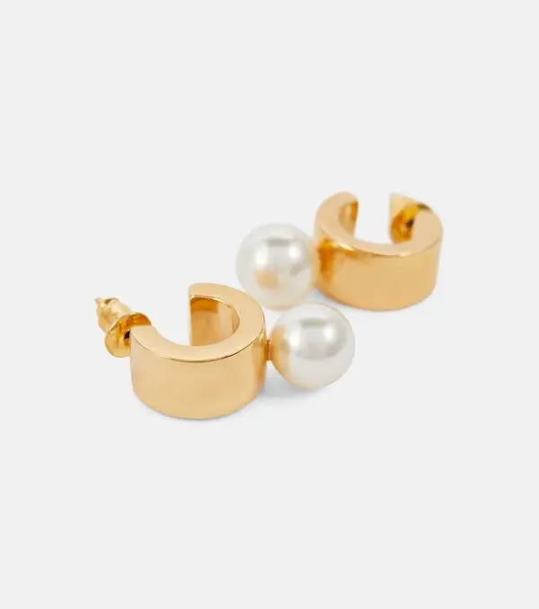 Simone Rocha Hoop Earrings With Faux Pearls