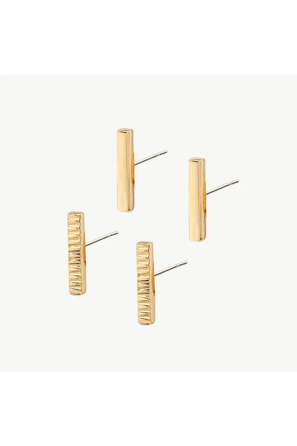SOKO Meta Bar Stud Earrings - Gold