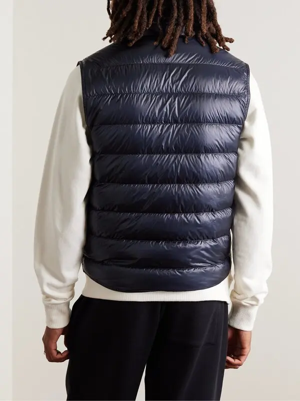 Moncler Slim-fit Logo-appliquéd Quilted Shell Down Gilet - Blue