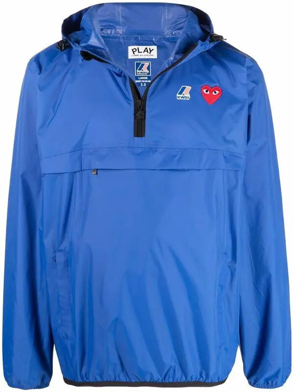 Play Comme Des Garcon X K-way Pullover Hooded Windbreaker