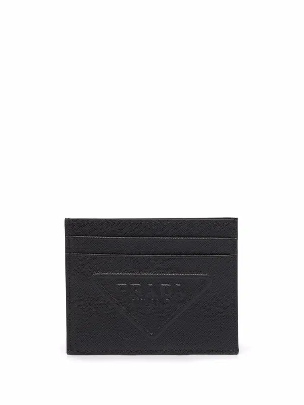 Prada Saffiano Leather Card Holder - Black