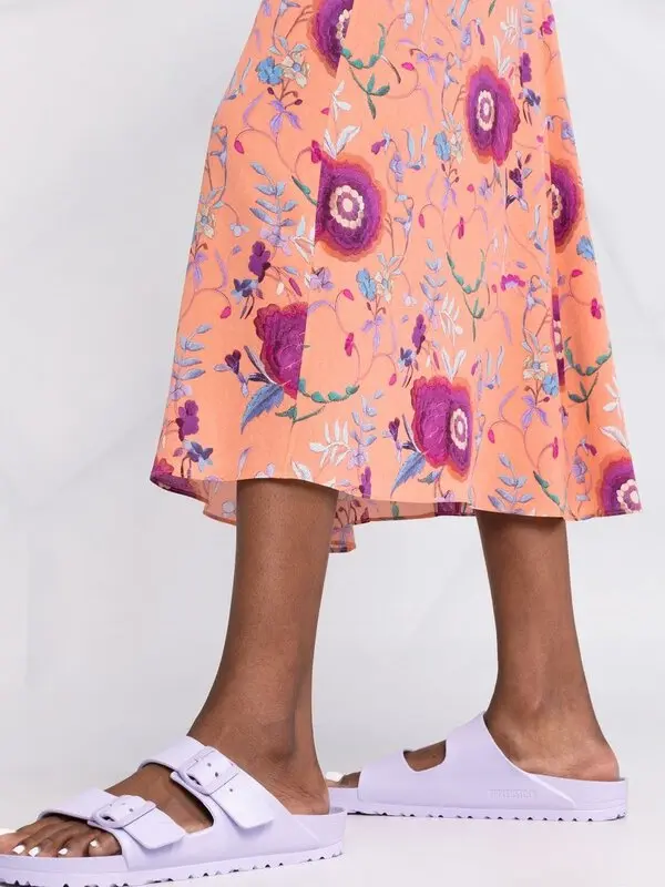 Isabel Marant Rosilia Floral Midi Skirt In Orange - 50% Off