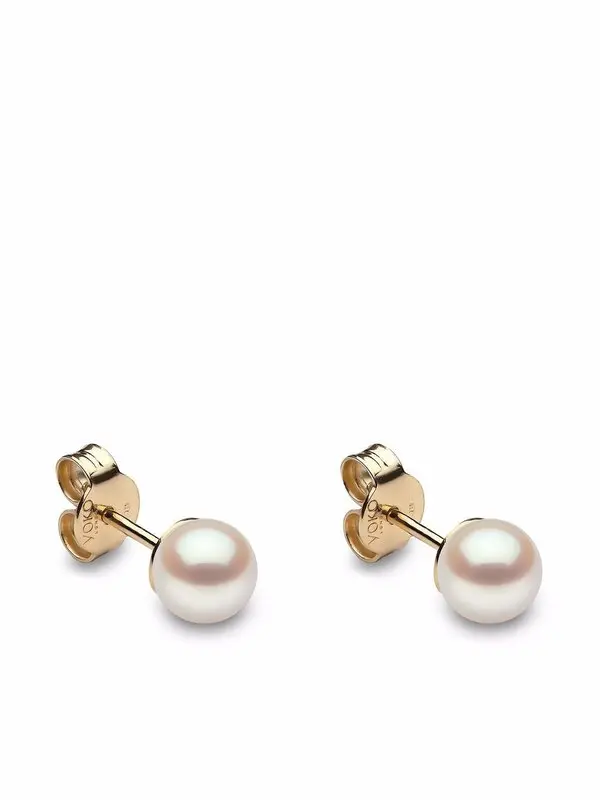 Yoko London 18kt Yellow Akoya Pearl Stud Earrings - Gold