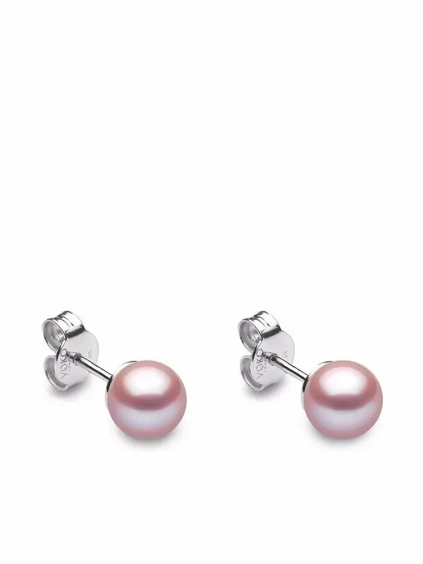 Yoko London 18kt White Gold 6mm Freshwater Pearl Stud Earrings - Silver