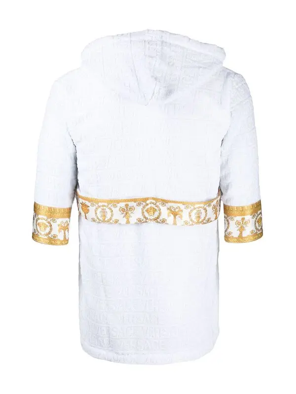 Versace Barocco-trim Hooded Bath Robe
