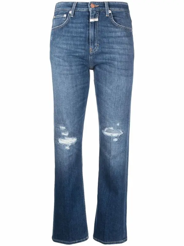 Closed Distressed Straight-leg Tapered Jeans