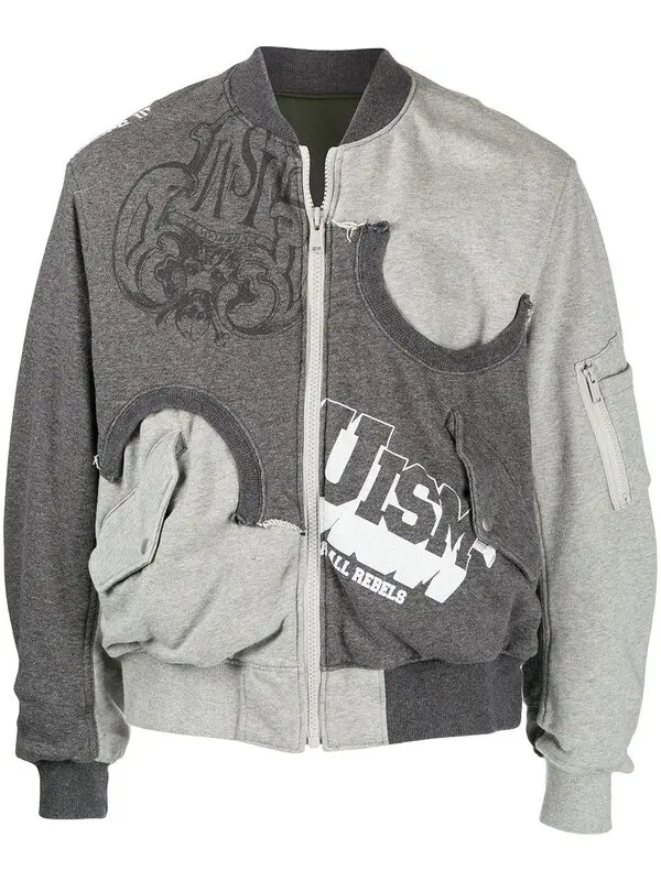 UNDERCOVERISM Reversible Logo-print Bomber Jacket - Grey