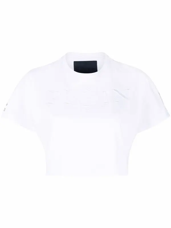 Philipp Plein Cropped Skull T-shirt - White