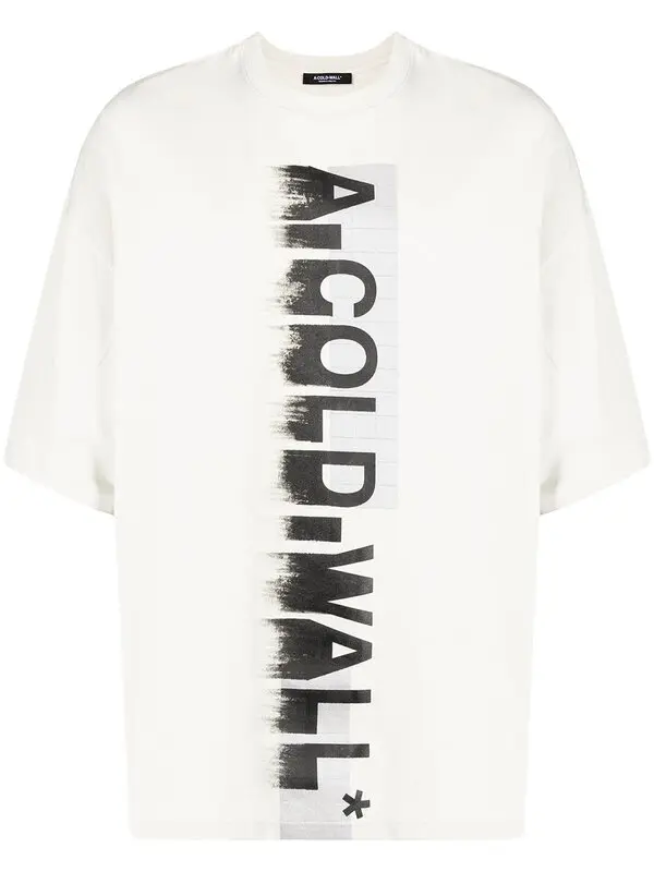 A-COLD-WALL* Blurred Logo-print T-shirt - Neutrals