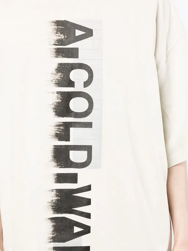 A-COLD-WALL* Blurred Logo-print T-shirt - Neutrals