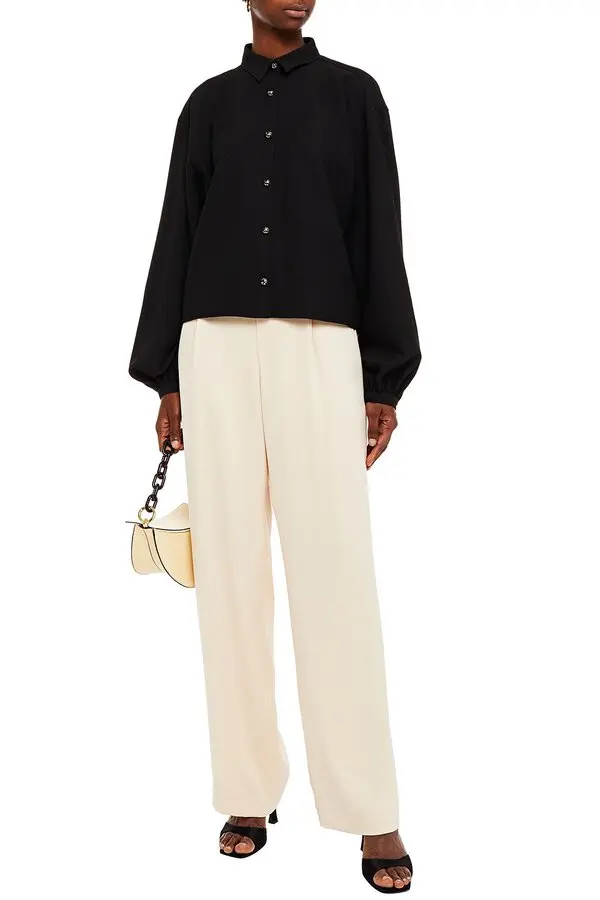 TOTEME Novale Oversized Grain De Poudre Shirt - Black