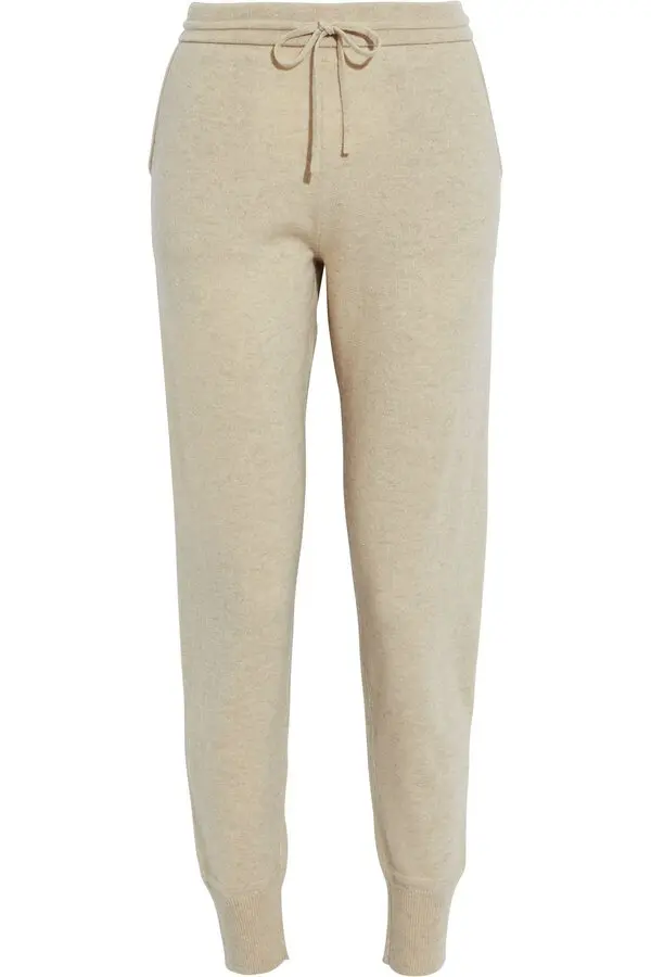 Theory Arleena Mélange Cashmere Tapered Pants - Ecru