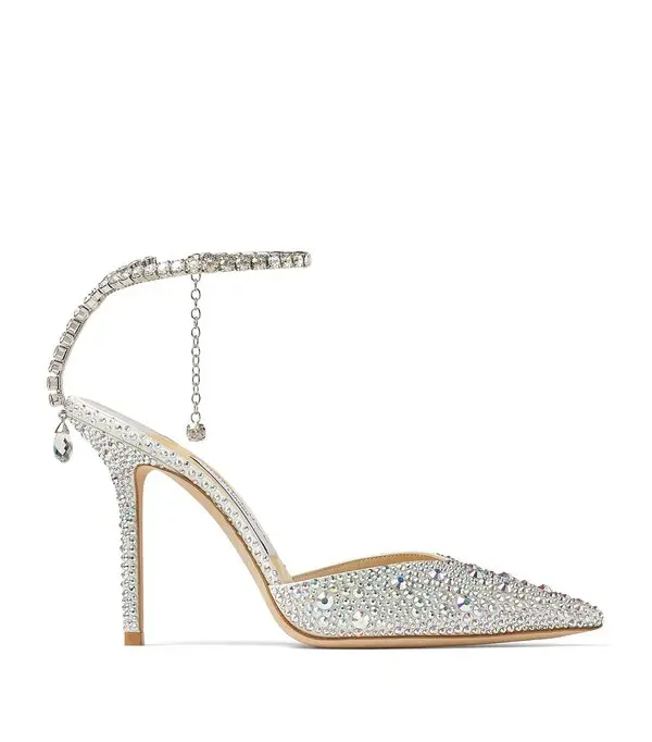 JIMMY CHOO Saeda 100 Embellished Pumps - Ivory