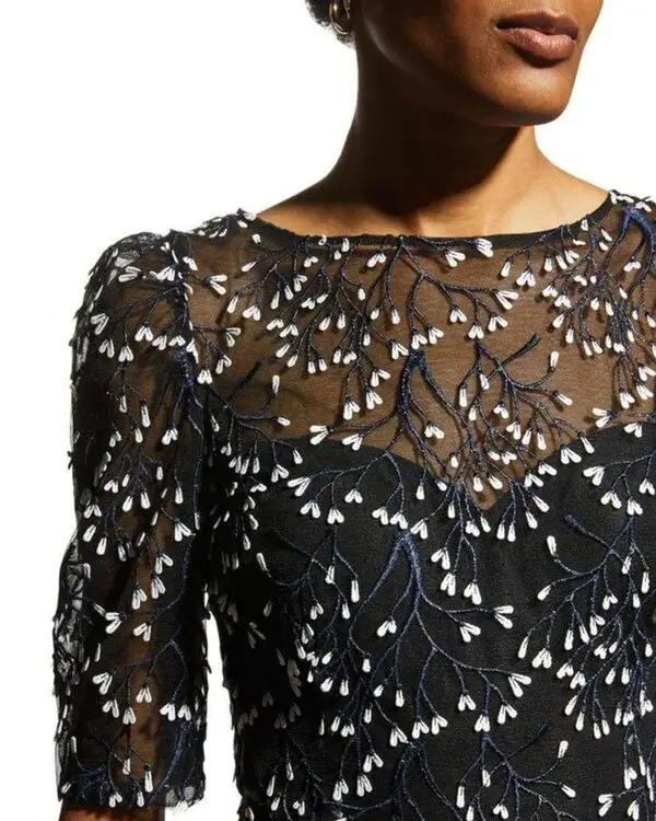 Rickie Freeman For Teri Jon 3d Lace High-low Dress