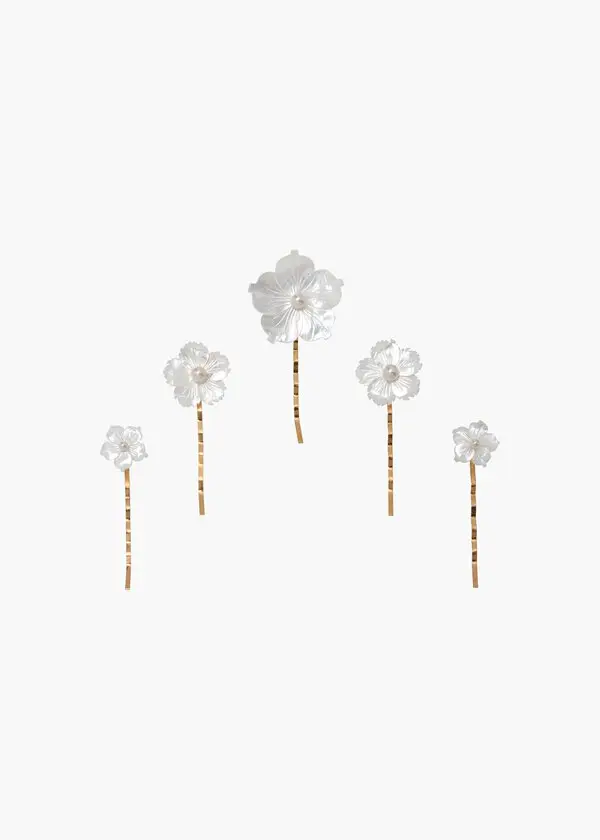 JENNIFER BEHR Zinnia Bobby Pin Set - Mother Of Pearl