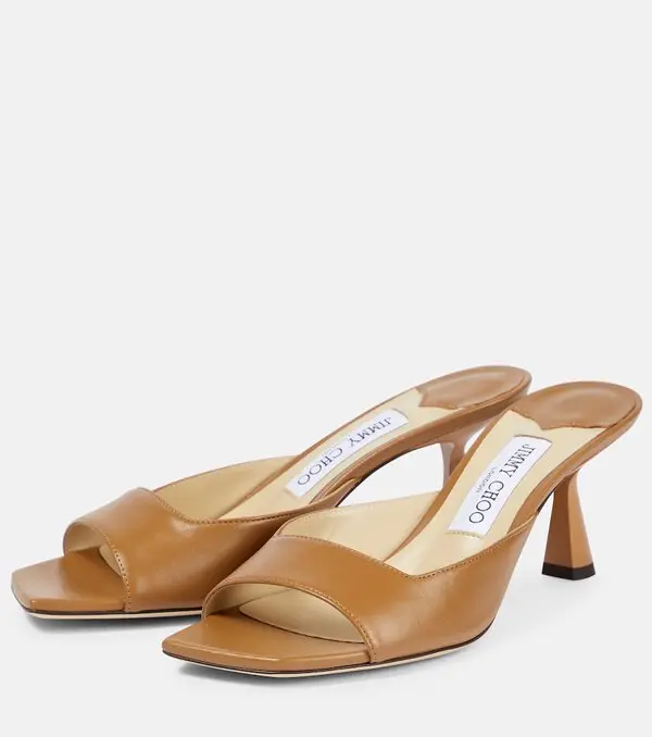Jimmy Choo Zania 65 Leather Sandals In Brown - 30% Off | Editorialist