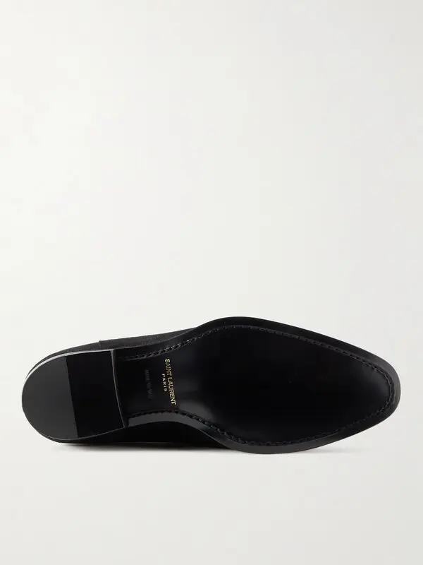 Saint Laurent Wyatt Suede Chelsea Boots - Black