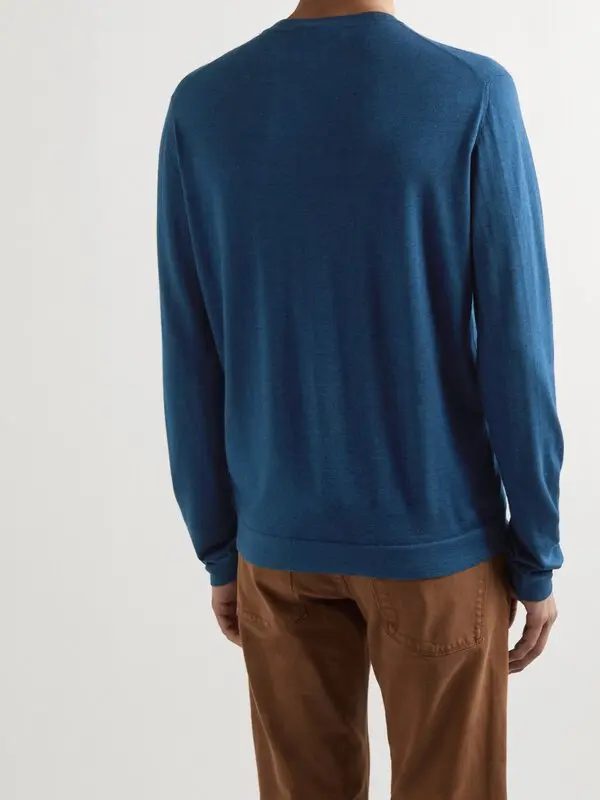 Loro Piana Cashmere And Silk-blend Sweater - Blue