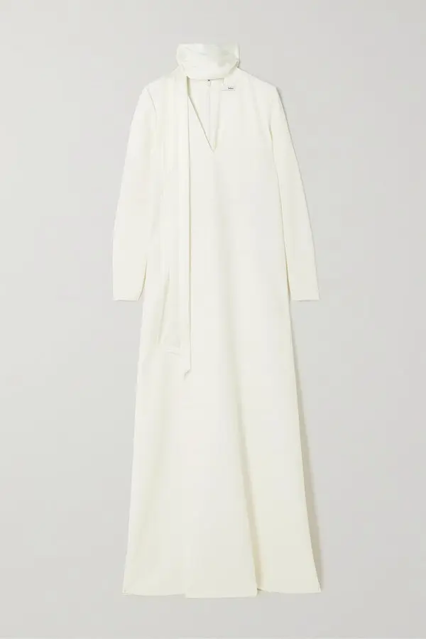 Safiyaa Aleah Crepe And Silk-blend Satin Gown